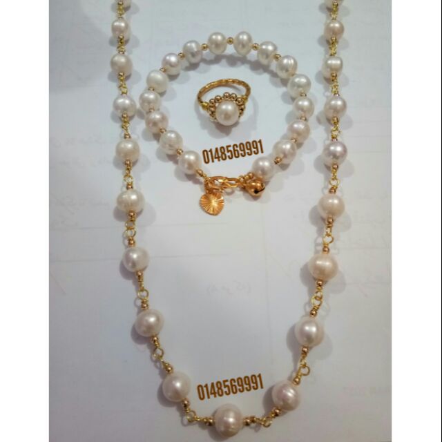 💖rantai leher set batu mutiara ori suasa PROMOSI📢📢 | Shopee Malaysia