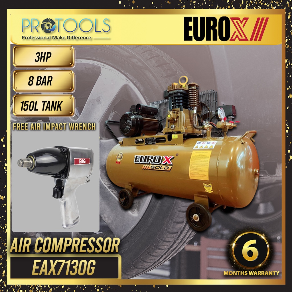 EUROX 2HP 110L EAW7110G / EAX7110G / EAW 7130G / EAX7130G AIR COMPRESSOR- 110Litre/150Litre ...