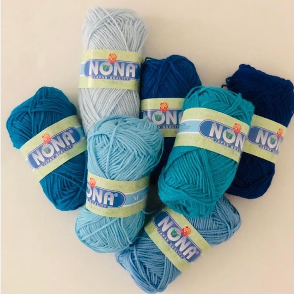Warna2 Biru- Benang Kait Brand NONA -1PKT (5biji) / NONA Brand Knitting ...