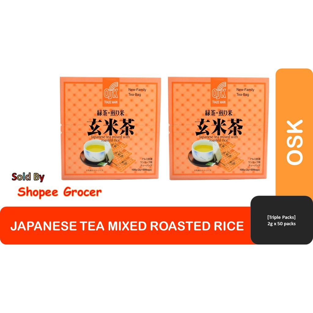 [Twin Packs] OSK Japanese Tea Mixed With Roasted Rice - Genmaicha 2 x 2g x 50pcs | Shopee Malaysia