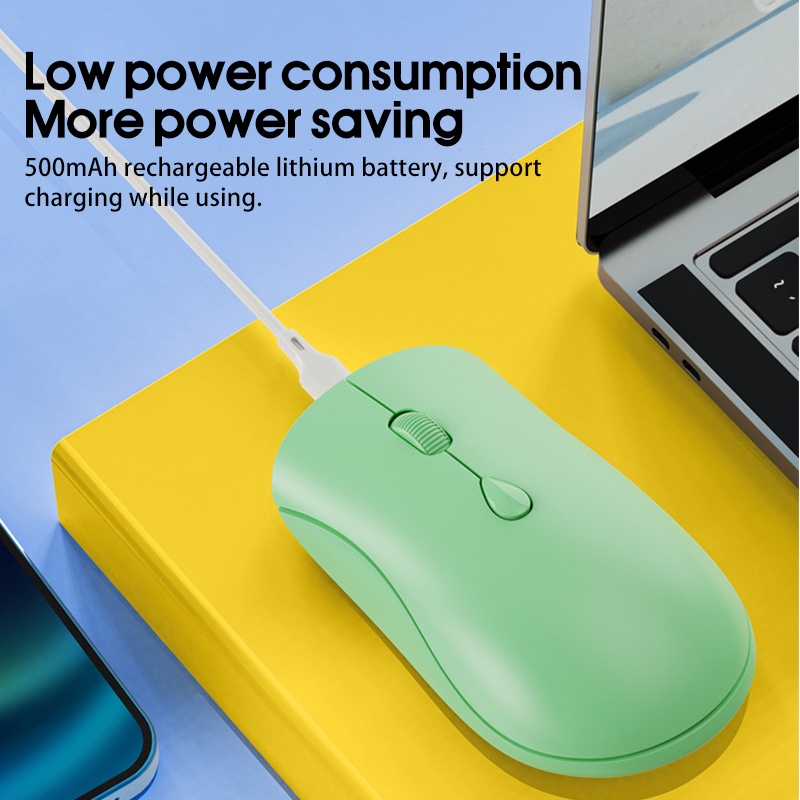 Wireless Mouse Bluetooth Silent Rechargeable Mouse With 2.4Ghz Receiver ...