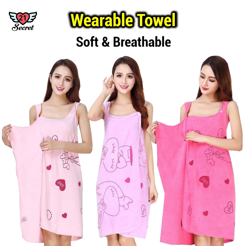 Microfiber Wearable Bath Towel Fast Drying Magic Towel Tuala Mandi ...