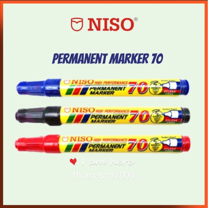 Niso Permanent Marker 70 Bullet Tip (1pcs) Pen Penanda Faster ...
