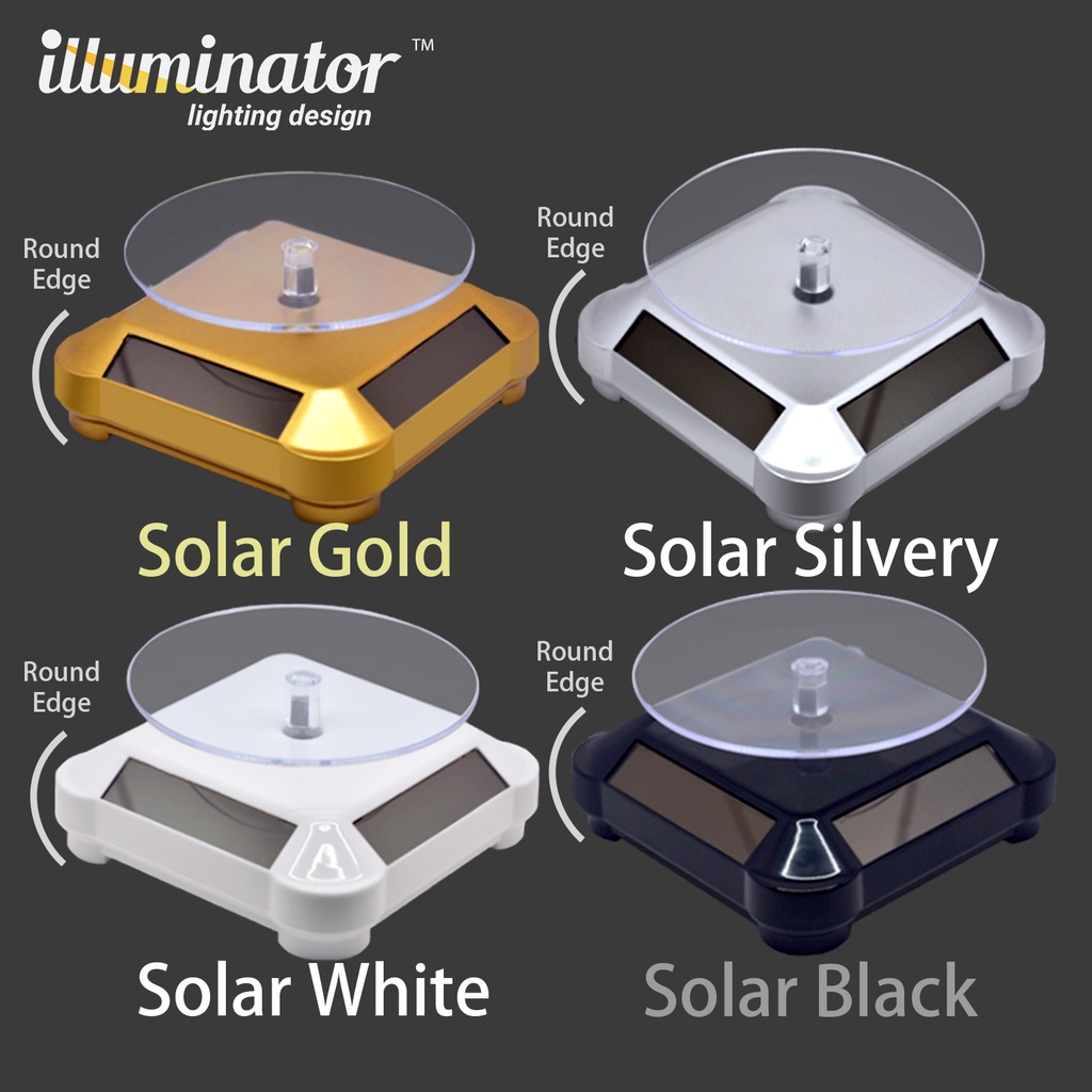Solar powered 360 Rotating platform display stand turn table plate for ...