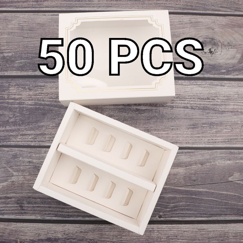 50pcs Macaroon Box L Size Transparent Top | Shopee Malaysia