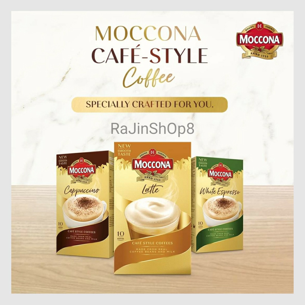 MOCCONA Cafe' Style Coffees Specialty Mixes - Latte / Espresso / Cappuccino , 10's x 16g ...