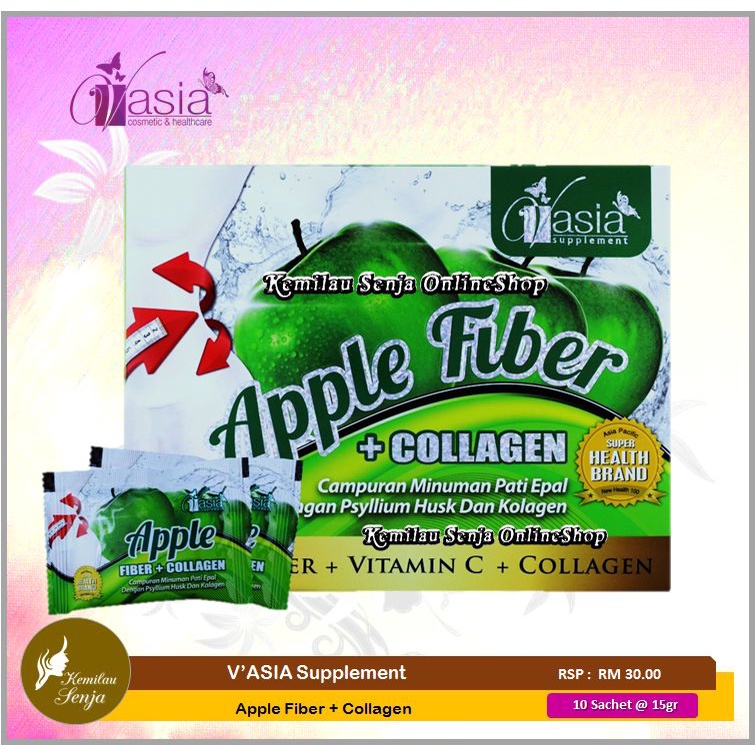 V'ASIA ( VASIA) Supplement Apple Fiber + Collagen (10 Sachets x 15gr ...