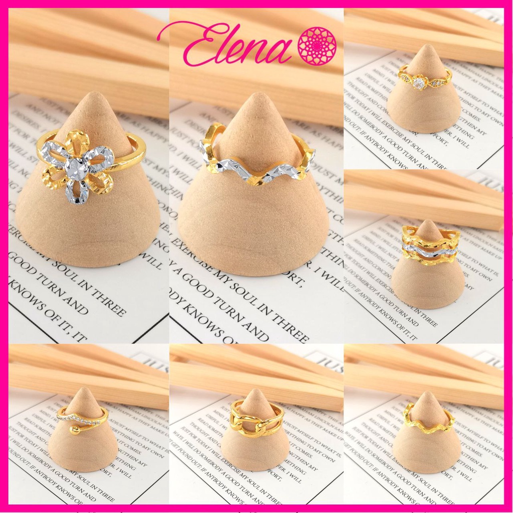 Elena Emas Korea Emas Sadur Cincin Dewasa ER432/ER433/ER434/ER435/ER436/ER438/ER439 | Shopee ...
