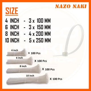 Cable Ties Nylon Wire 100pcs 4"6"8"10"Inch Pengikat Wayar Kabel Tie ...