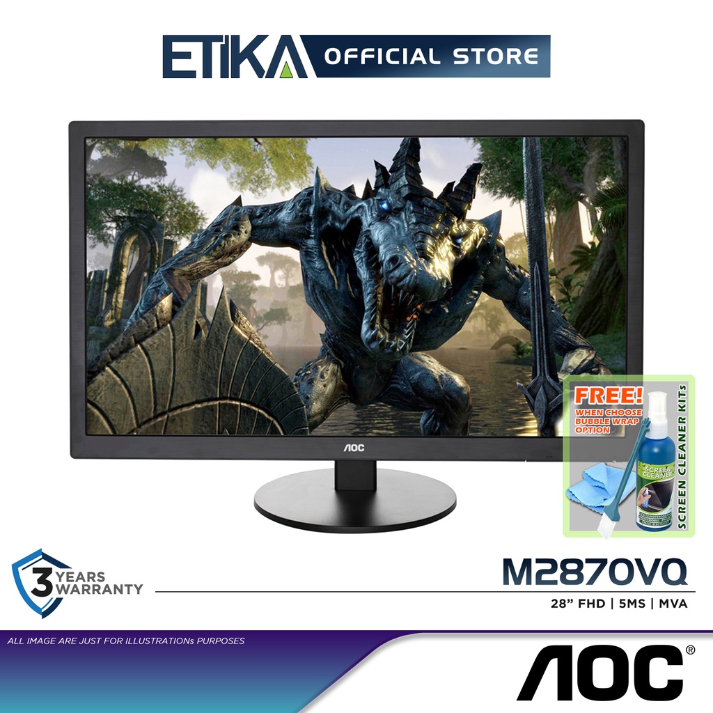 AOC m2870Vq 28" MVA FHD LED Monitor with Speaker - Suitable for Console ...