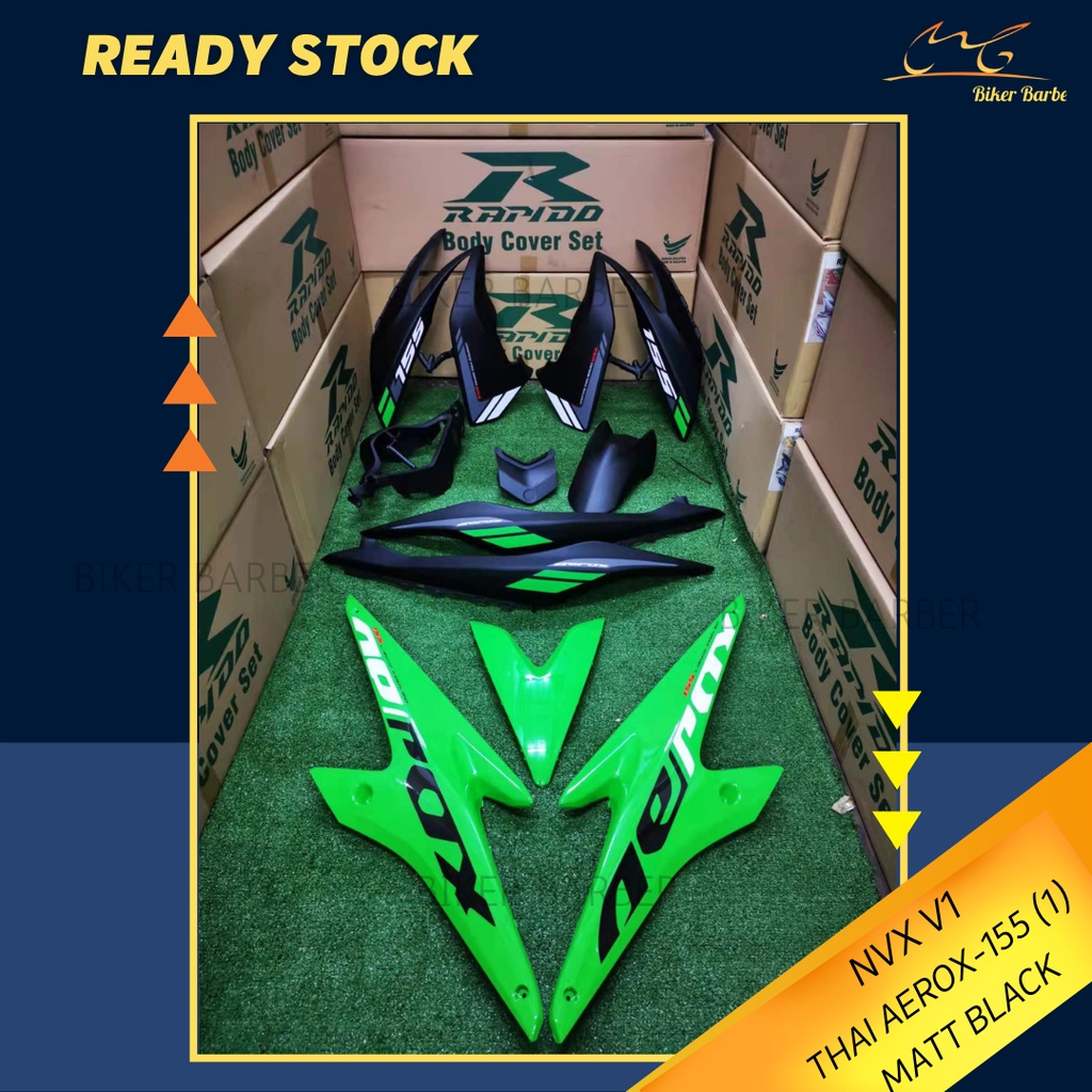 [READY STOCK] RAPIDO COVER SET NVX V1 THAILAND MATT BLACK BODY GREEN ...