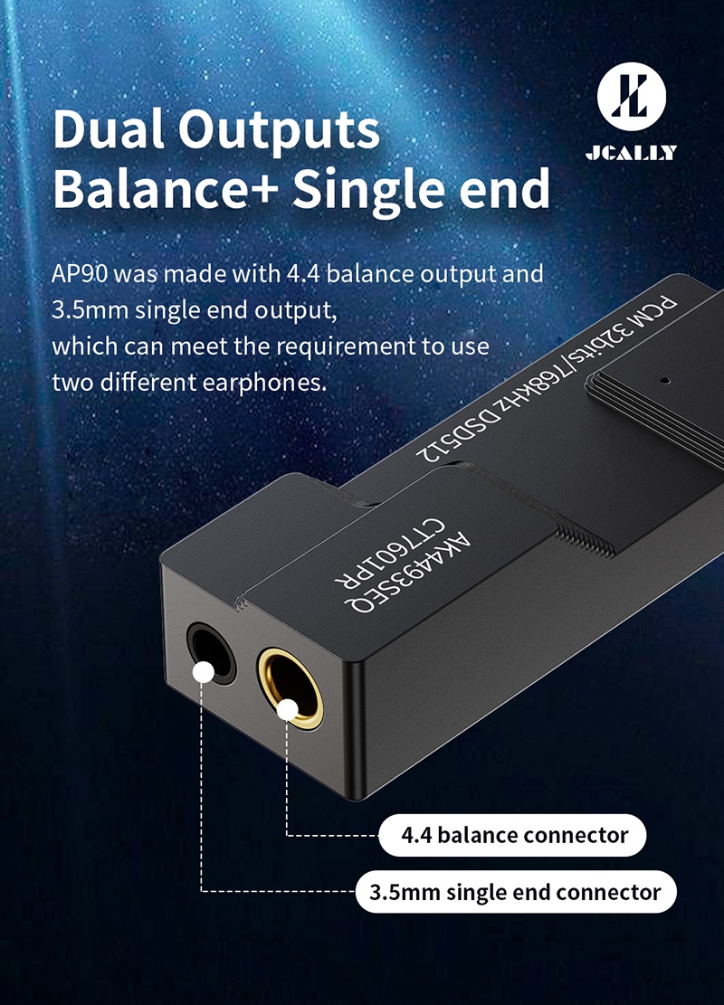 JCALLY AP90 decoding amp all-in-one machine 4.4 balanced 3.5 single ...