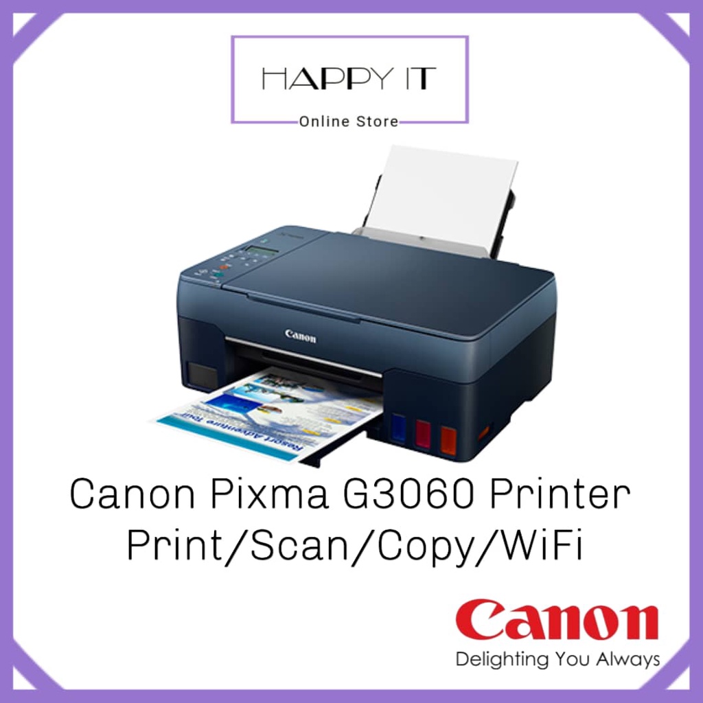 Canon PIXMA G3060 3060 Easy Refillable Ink Tank, Wireless, All-In-One ...