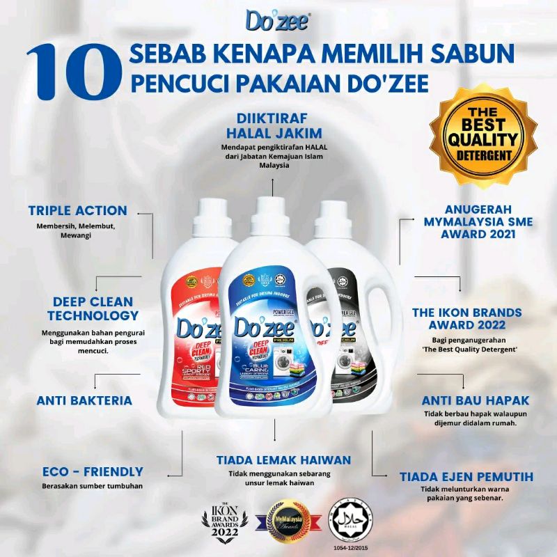 sameday delivery KL sabun cuci pakaian power gel do'zee 4kg wangi dobi ...