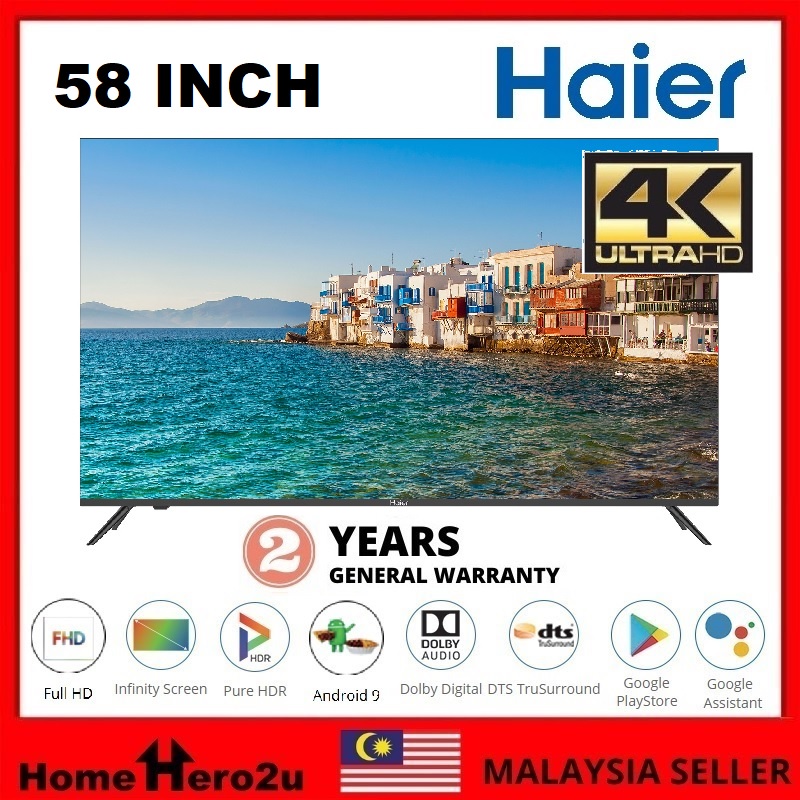 Haier LE58K6600UG 58 Inci 4K UHD TV Android Chromecast Televisyen LED ...