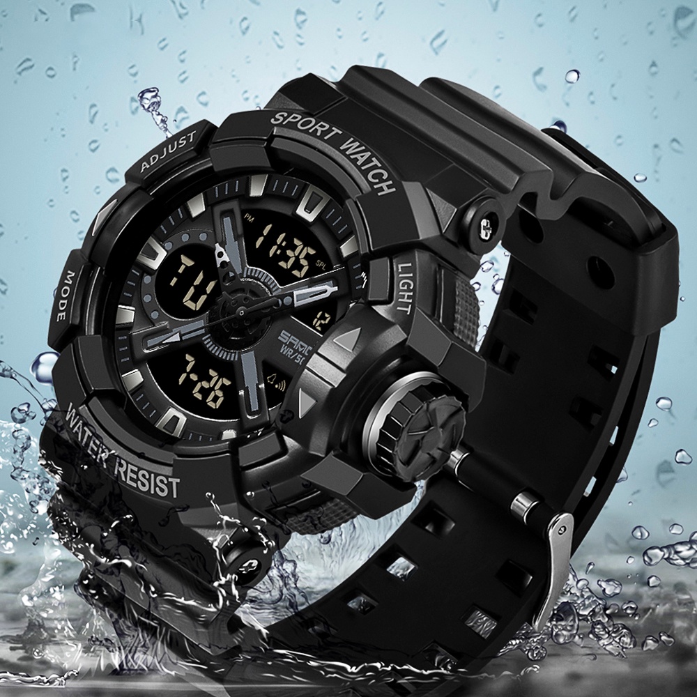 Sanda Men Watch Sports Dual Display Waterproof Men Watch 3128 | Shopee ...
