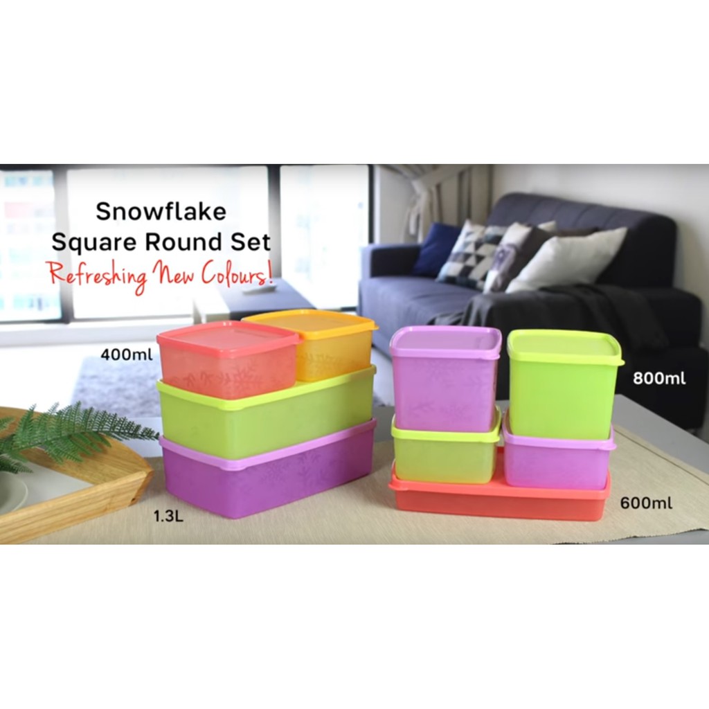 Tupperware - Snowflake Square Round Set | Shopee Malaysia