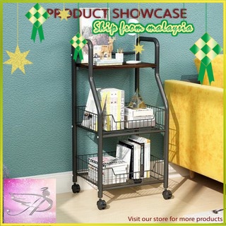 A#23 (3/4) Tiers Upgraded Version Movable Trolley Kitchen Rack with ...