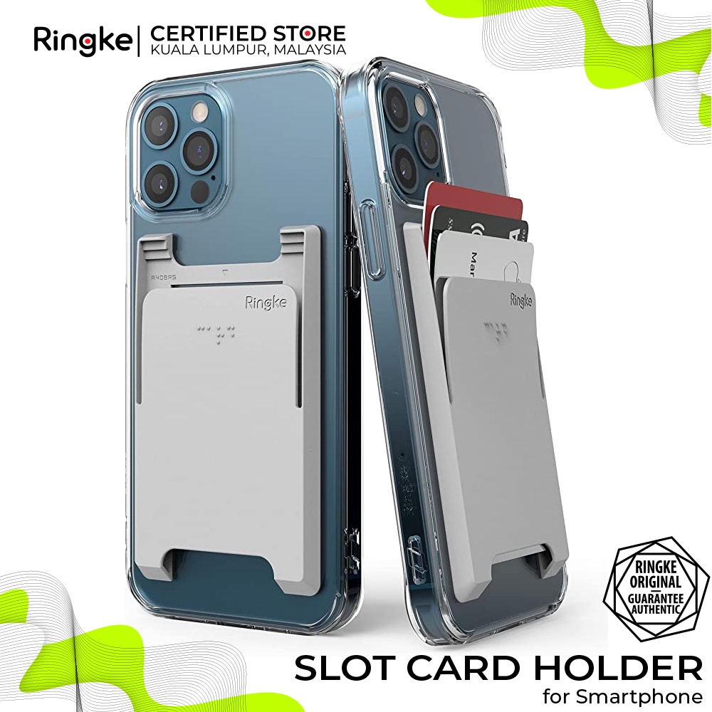 RINGKE® SLOT CARD HOLDER Adhesive Stick On Wallet Case Minimalist Slim ...