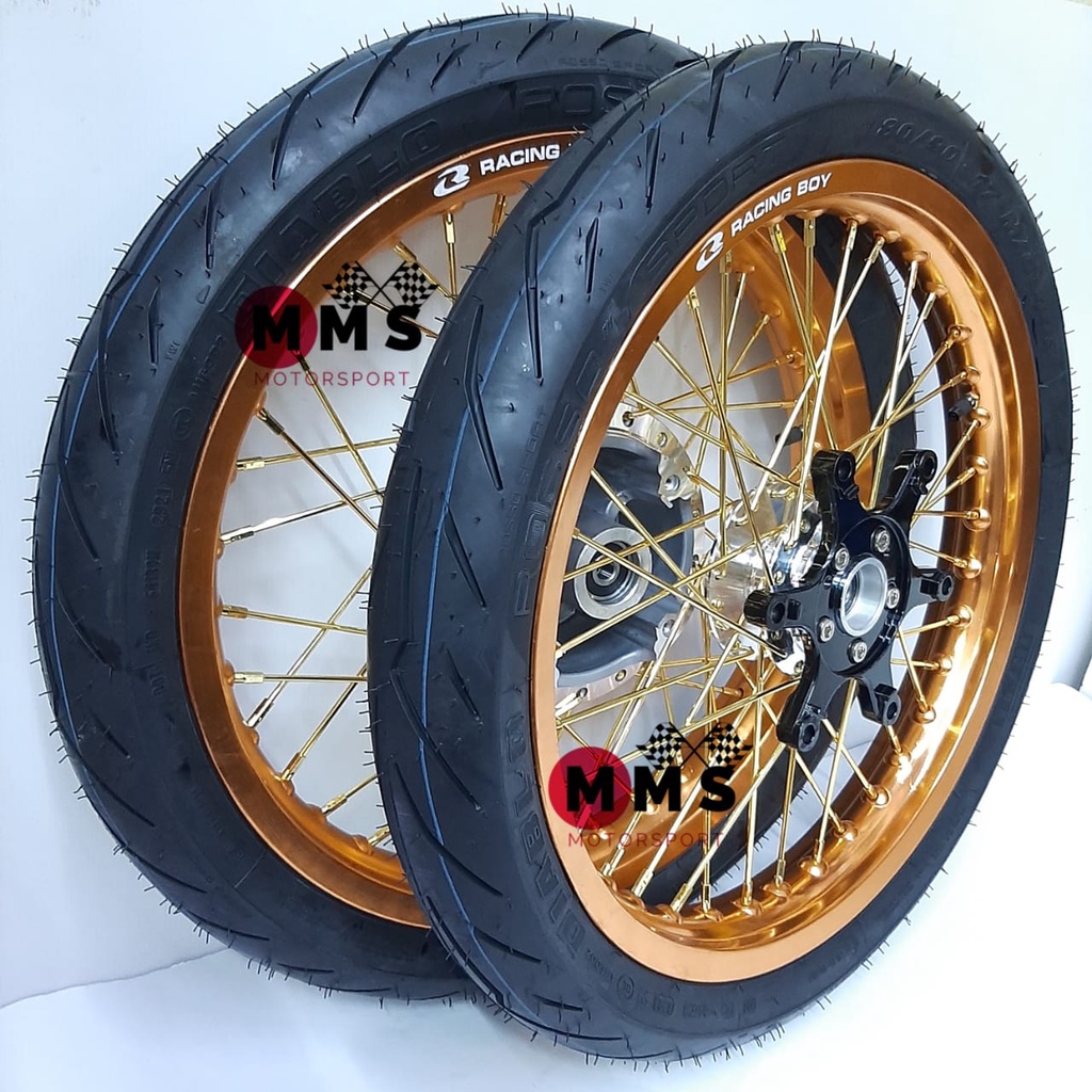 RS150 / RSX Racing Boy Alloy Rim Orange 1.85x17, RCB Lidi Spoke Gold ...