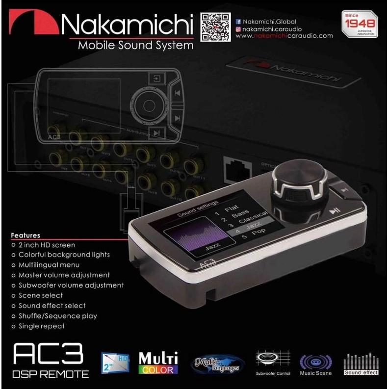 CAR AUDIO NAKAMICHI AN SANSUI CONTROLLER 2 inch colour full lcd AC3 | Shopee Malaysia