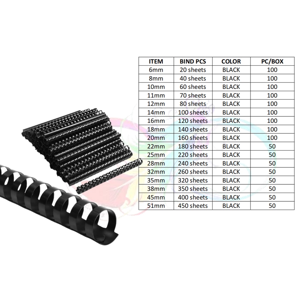 PLASTIC BINDING COMB - All Size Available (50 & 100pcs) per box ...