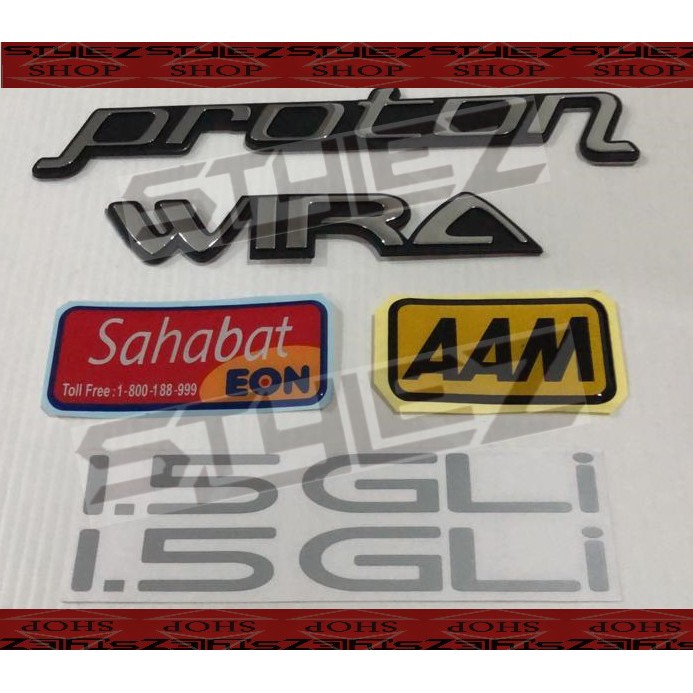 Emblem Logo For Proton Wira and Proton Saga AAM Sahabat EON Sticker Set ...