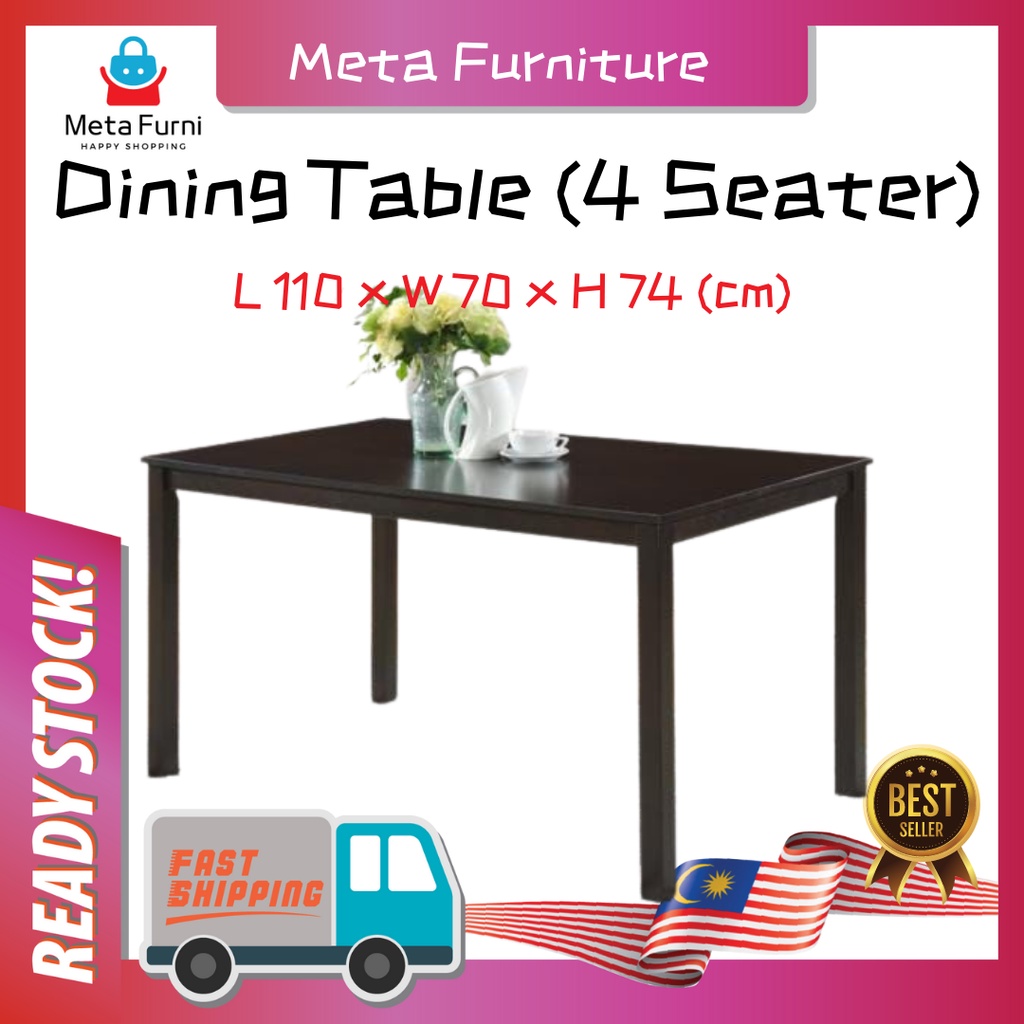 MetaFurni - Dining Table MDF Black Oak White Dining Table Natural Meja ...