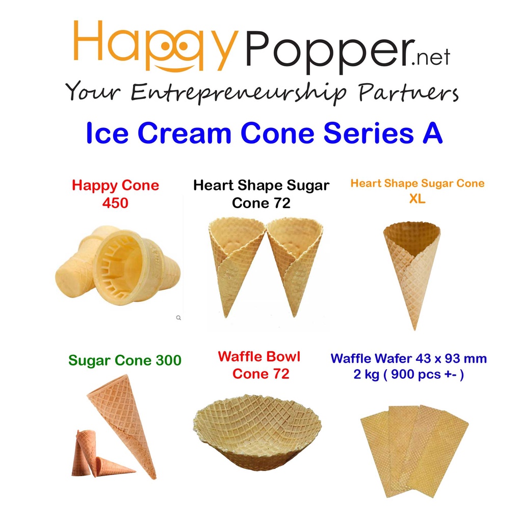 Happypopper Aiskrim Kon Big Sugar Crispy Ice Cream McDonald Bowl Heart ...