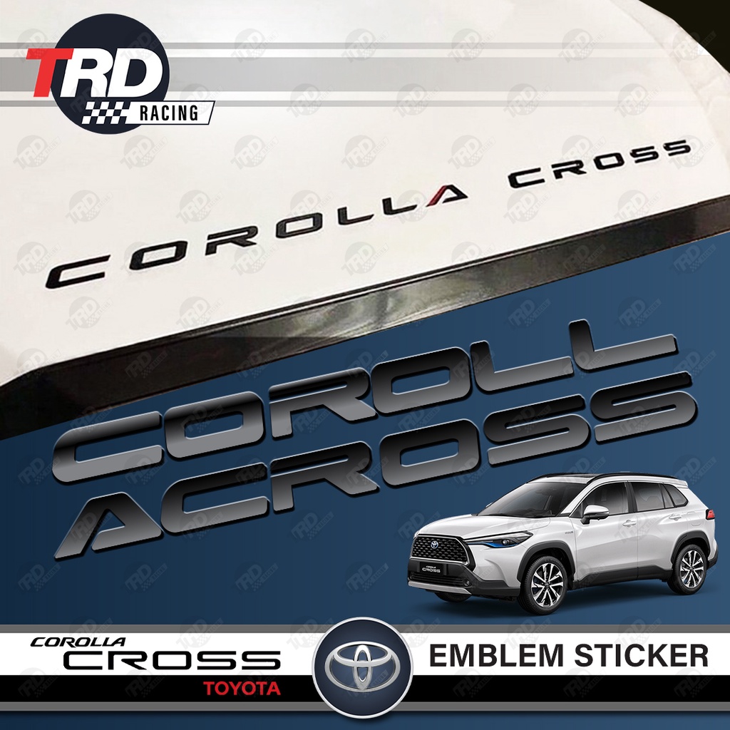 [𝗘𝗠𝗕𝗟𝗘𝗠] Toyota COROLLA CROSS Logo Sticker Bonet Logo Wording Car Hood ...