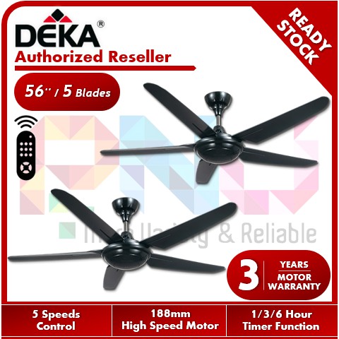 【Twin Pack】Deka P5S 56'' Inches | 5 Speed | 5 Blade Ceiling Fan with ...