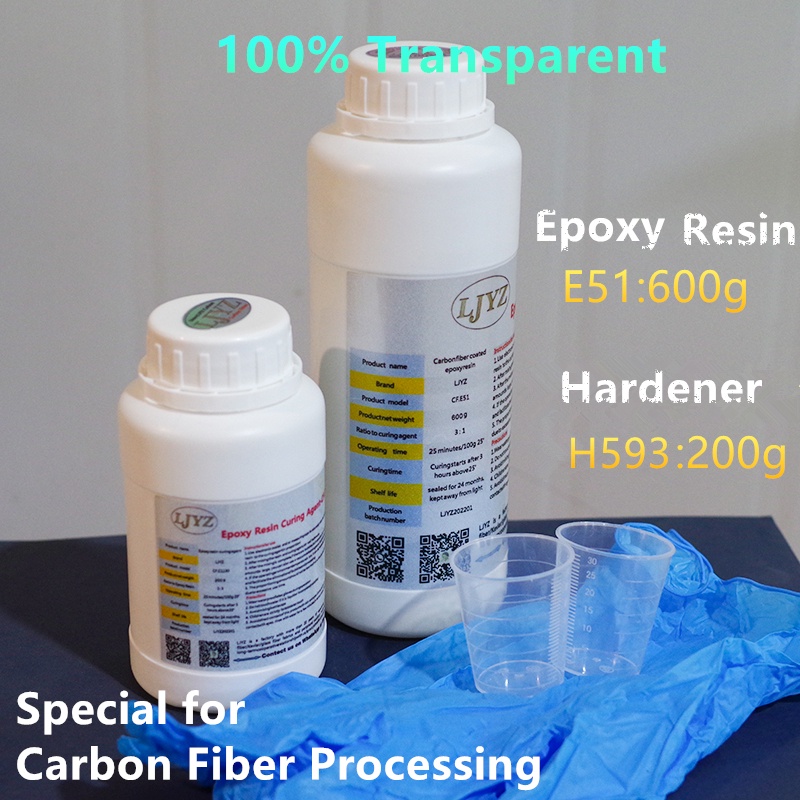 "LJYZ" 800g 100% Transparent Grade IIIA Epoxy resin E51 and hardener H593 Carbon fiber special ...