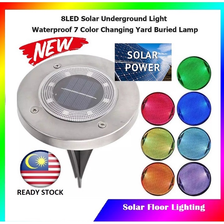 Solar Sun ground Round Lawn Light Led Control Waterproof Garden Floor ...