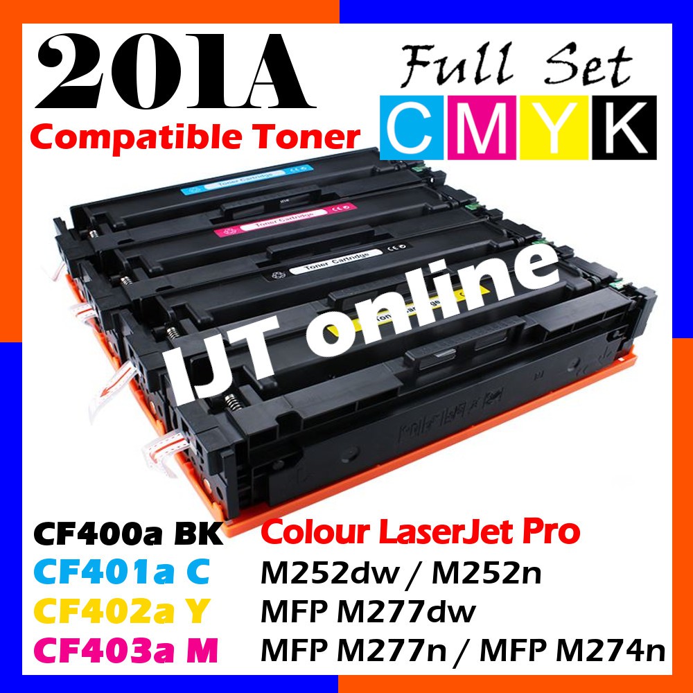SET Toner CF400A CF401A CF402A CF403A Compatible For HP 400 Color Laserjet Pro M252dw M252n ...