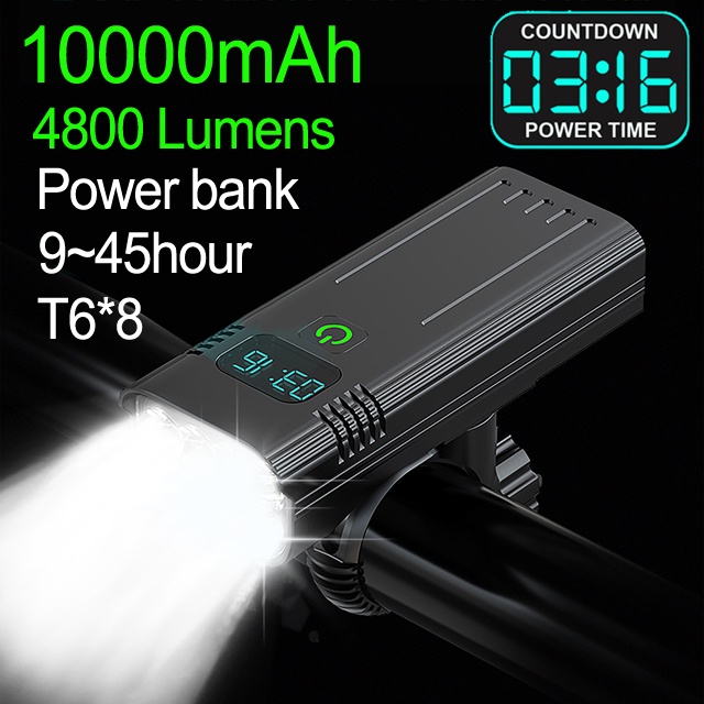 Newboler 10000 Lumens Bike Light Front 12800mAh USB Rechargeable ...