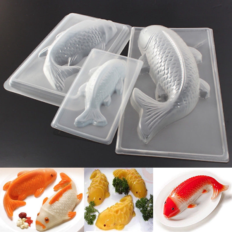 Plastic 3D Fish Cake Koi Jelly Handmade Sugarcraft Mold DIY Chocolate ...