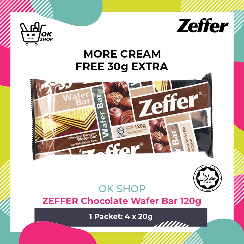 Zeffer Chocolate Wafer Bar 120g HALAL | Shopee Malaysia