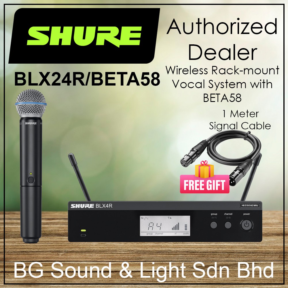 Shure BLX24R/B58 Handheld Wireless System with Beta 58A Mic * FREE CABLE ( BLX / BETA58 ...