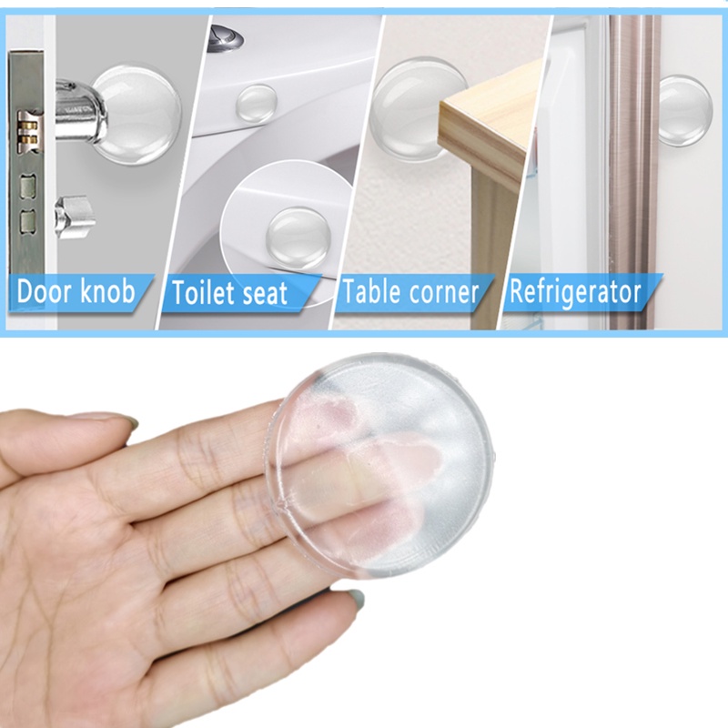 Self-adhesive Door Handle Bumper Protective Plug Transparent Silicone ...