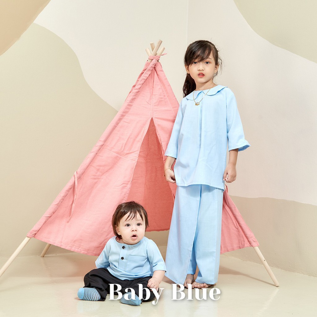Baju Raya By Laboo Set Family Sedondon 15 Warna - Baby Blue | Shopee ...