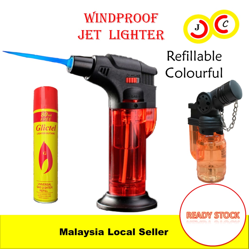 GLICTEL Wind-Proof Strong Jet Flame Lighter Torch Lighter Refillable ...