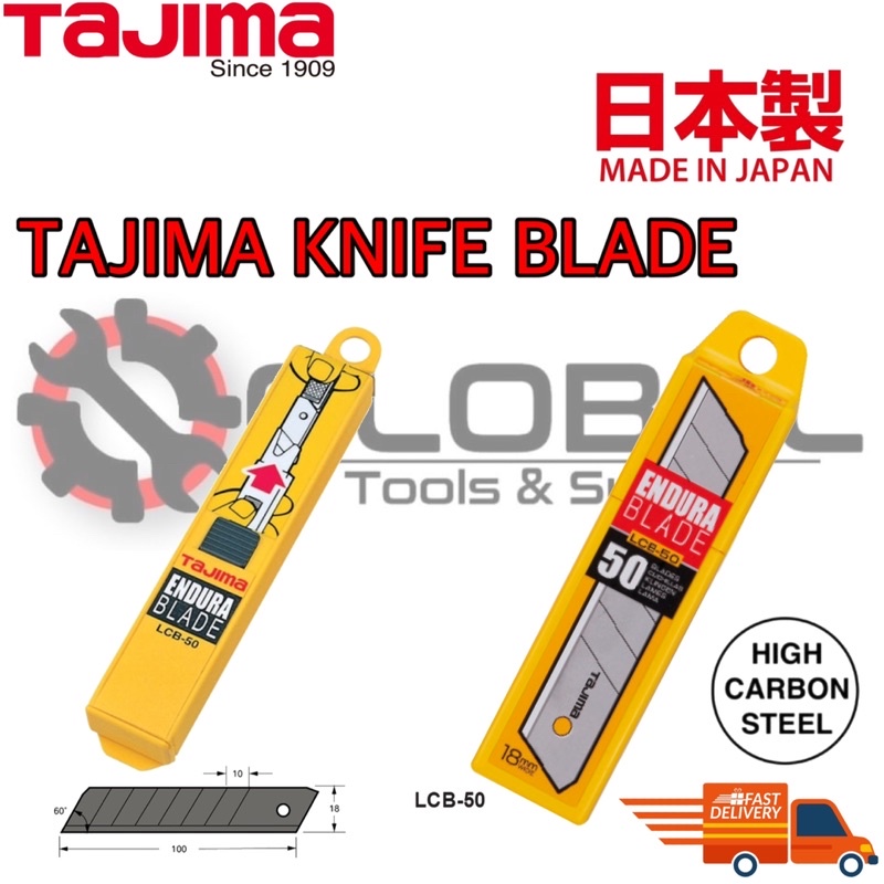 🇲🇾 READY STOCK 🇲🇾 TAJIMA HEAVY DUTY REPLACEMENT BLADE / SNAP BLADE LCB-50 (18MM HIGH CARBON ...