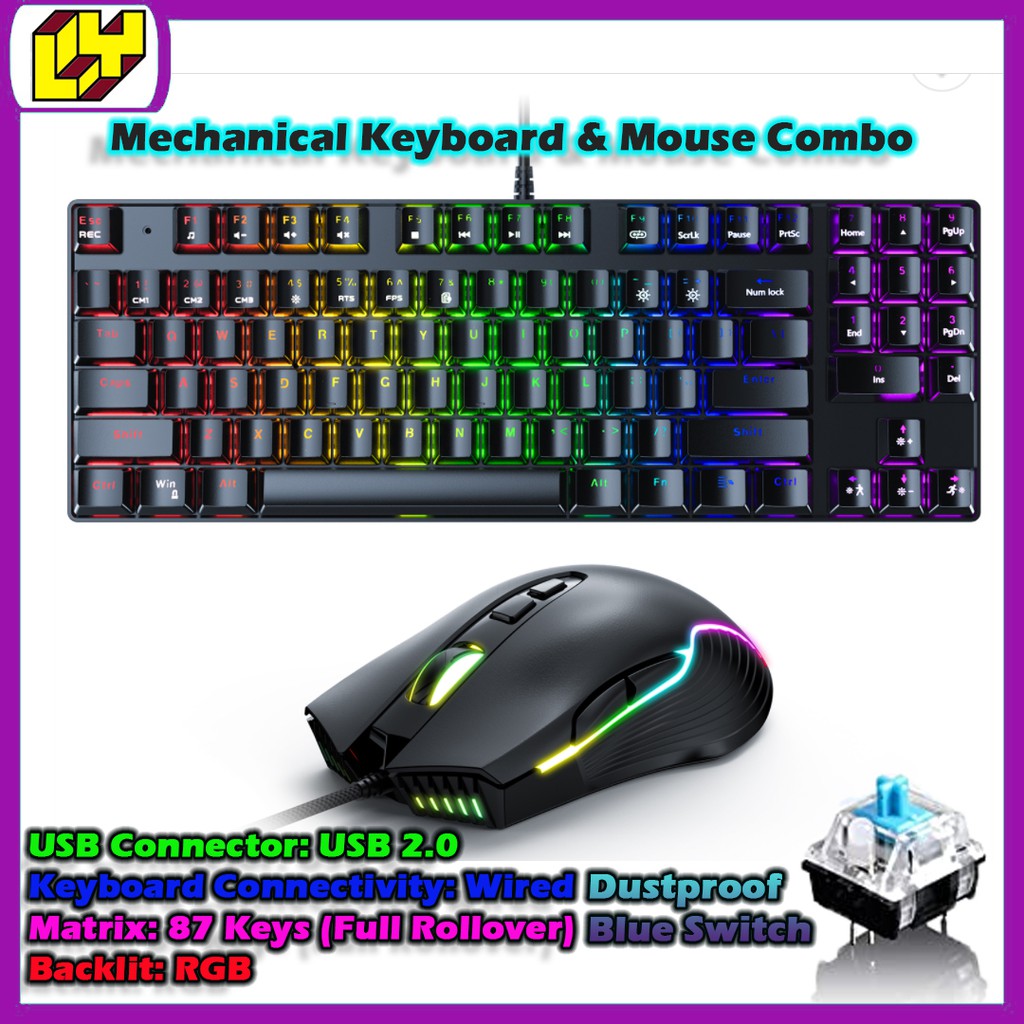Gaming Keyboard Combo Set Gaming Keyboard Mechanical with mouse Optical ...