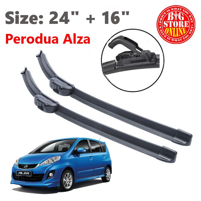 SILICONE WIPER BLADE CAR WIPER WINDSHIELD WIPER FOR PERODUA ALZA (24 ...