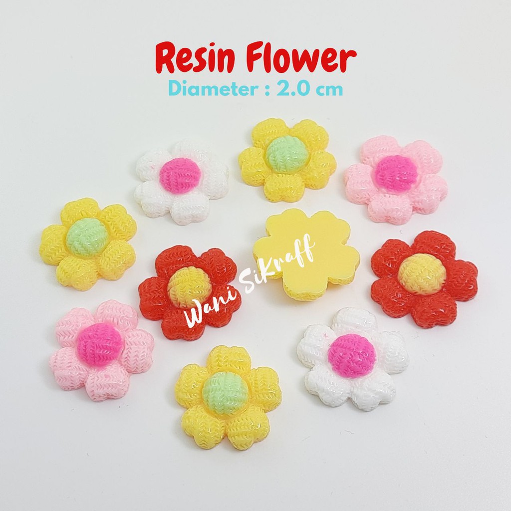 10pcs Resin Flower @ Resin Bunga - 2cm (Pairing / Berpasangan) | Shopee ...