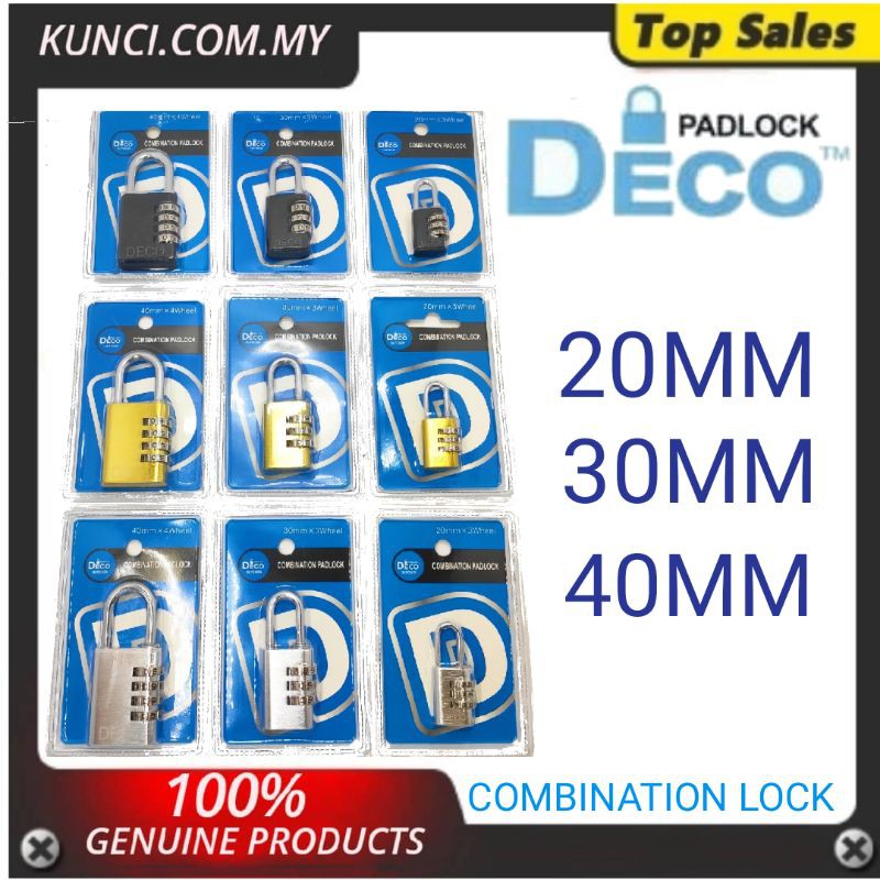 DECO COMBINATION LOCK (ADJUSTABLE) | Shopee Malaysia