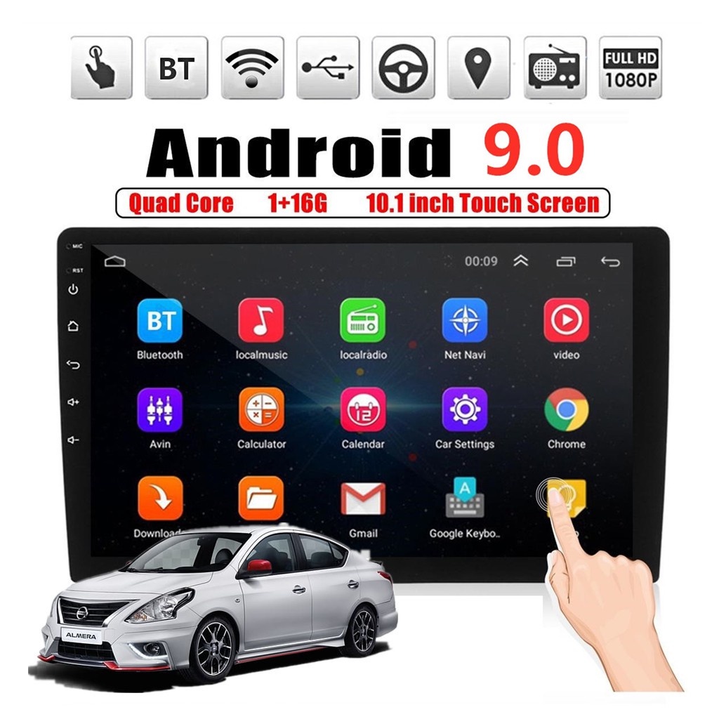 🔥(8613) Nissan Almera Android player 9'' 2.5D IPS FHD screen 1+16G ...