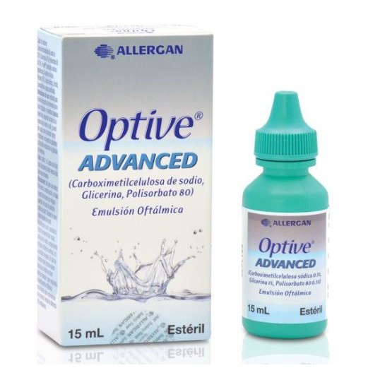 OPTIVE ADVANCED LUBRICANT EYE DROPS - TRIPLE ACTION RELIEF DROP - 15ML ...