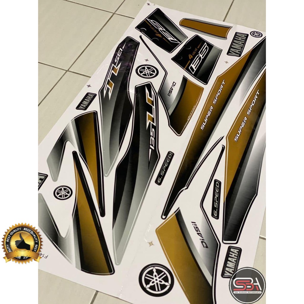STICKER BODY SET / COVER SET LC V1 MORITAKA GOLD BLACK BROWN HITAM ...