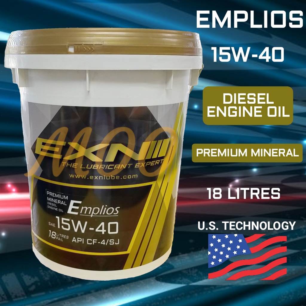 🎁FREE GIFT🎁EXN EMPLIOS SAE 15W40 PREMIUM MINERAL DIESEL ENGINE OIL 18L 18 LITRES API CF-4/SJ ...